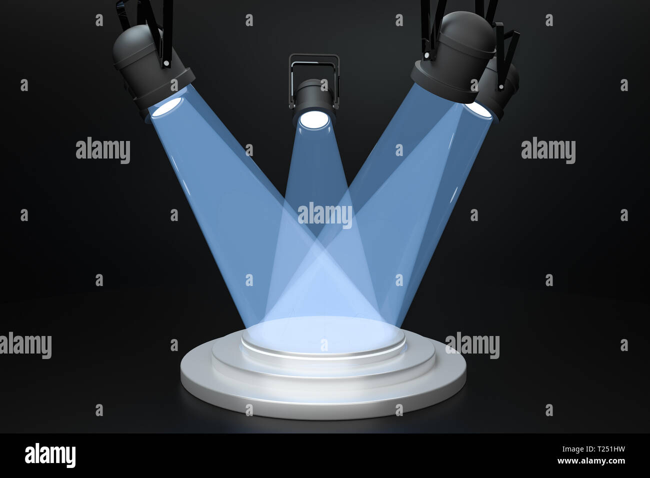 3d rendering, stage and projector lamp, computer digital image Stock ...