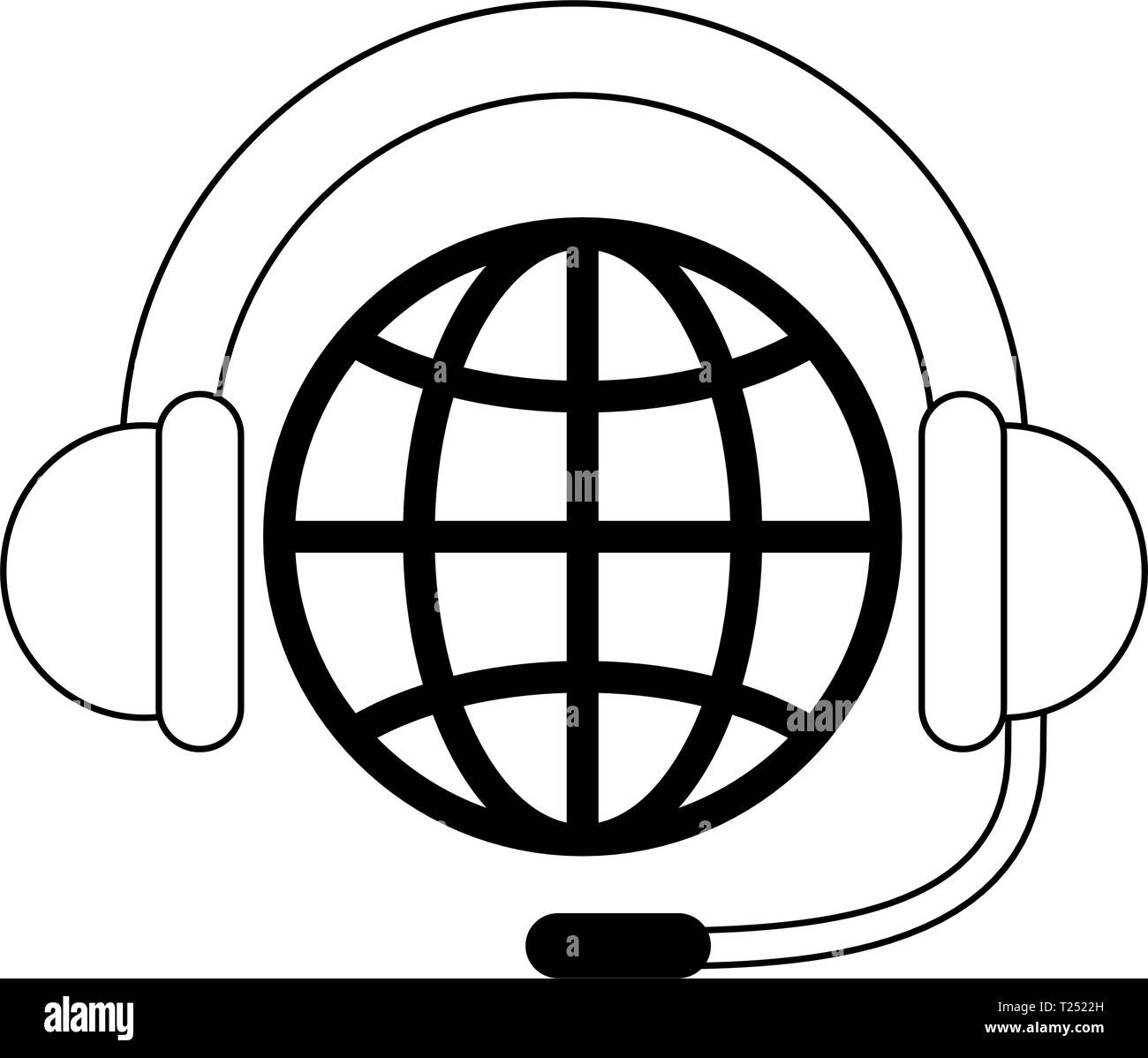 Technical support and customer service black and white Stock Vector ...