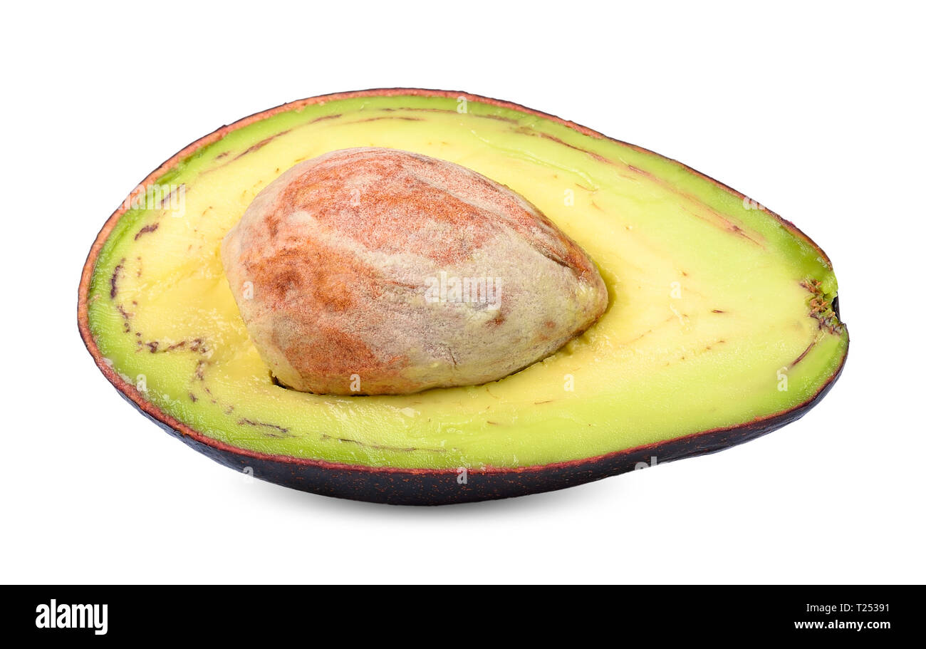 Half avocado isolated on white clipping path Stock Photo - Alamy