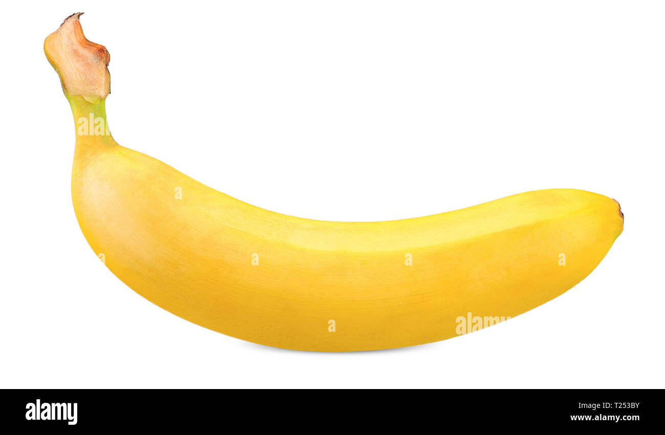 Half banana isolated on white with clipping path Stock Photo - Alamy