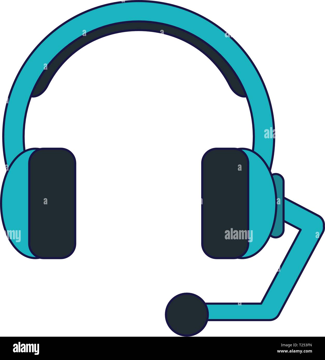 Call center headset symbol blue lines Stock Vector Image & Art - Alamy