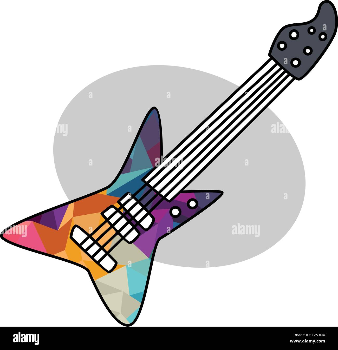 rock guitar instrument acoustic electric theme vector Stock Vector ...