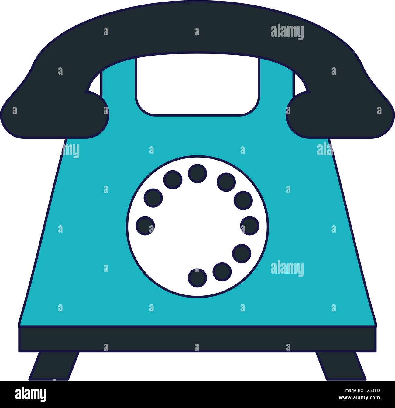 Vintage telephone symbol cartoon blue lines Stock Vector Image & Art ...