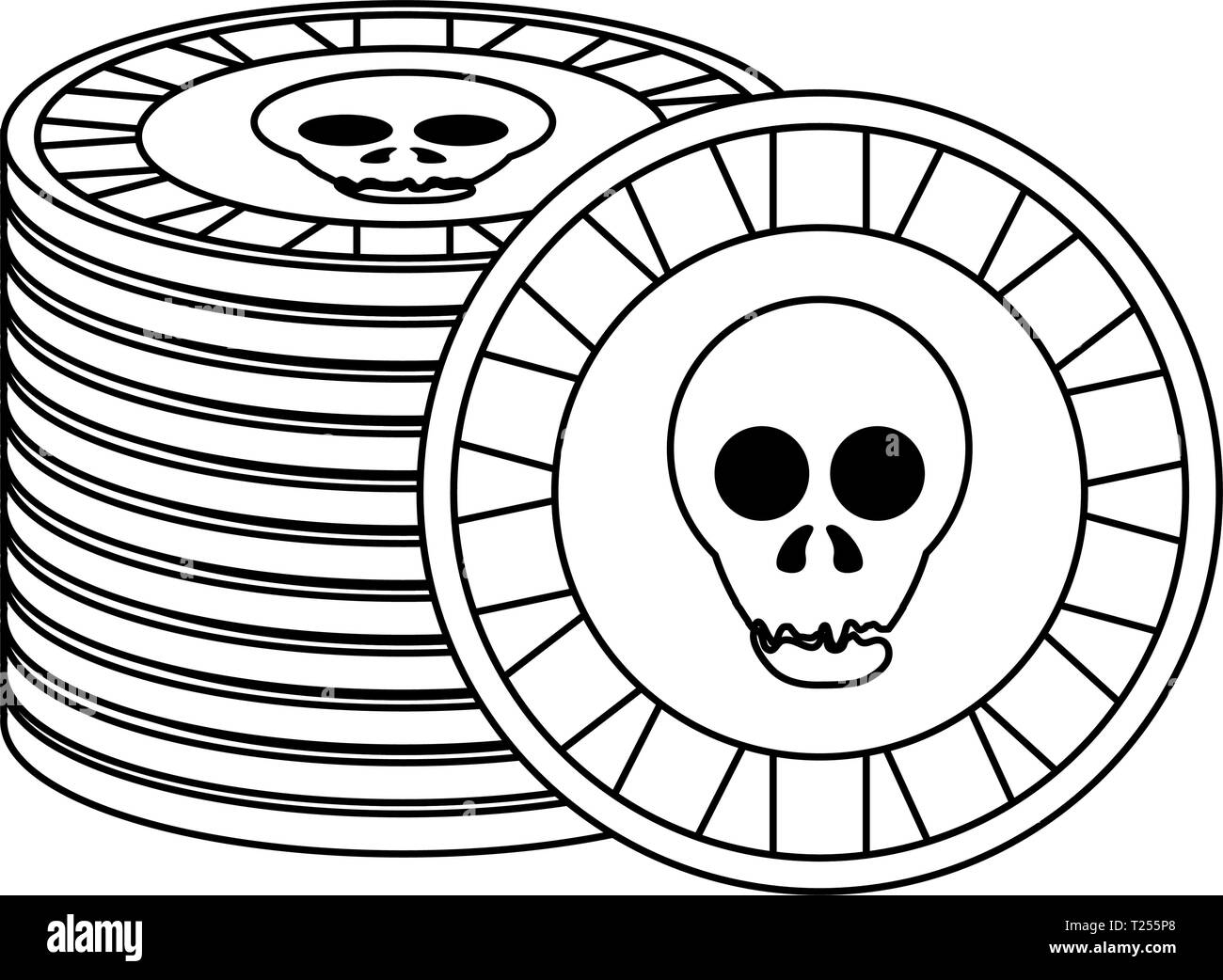 Skull coin Black and White Stock Photos & Images - Alamy