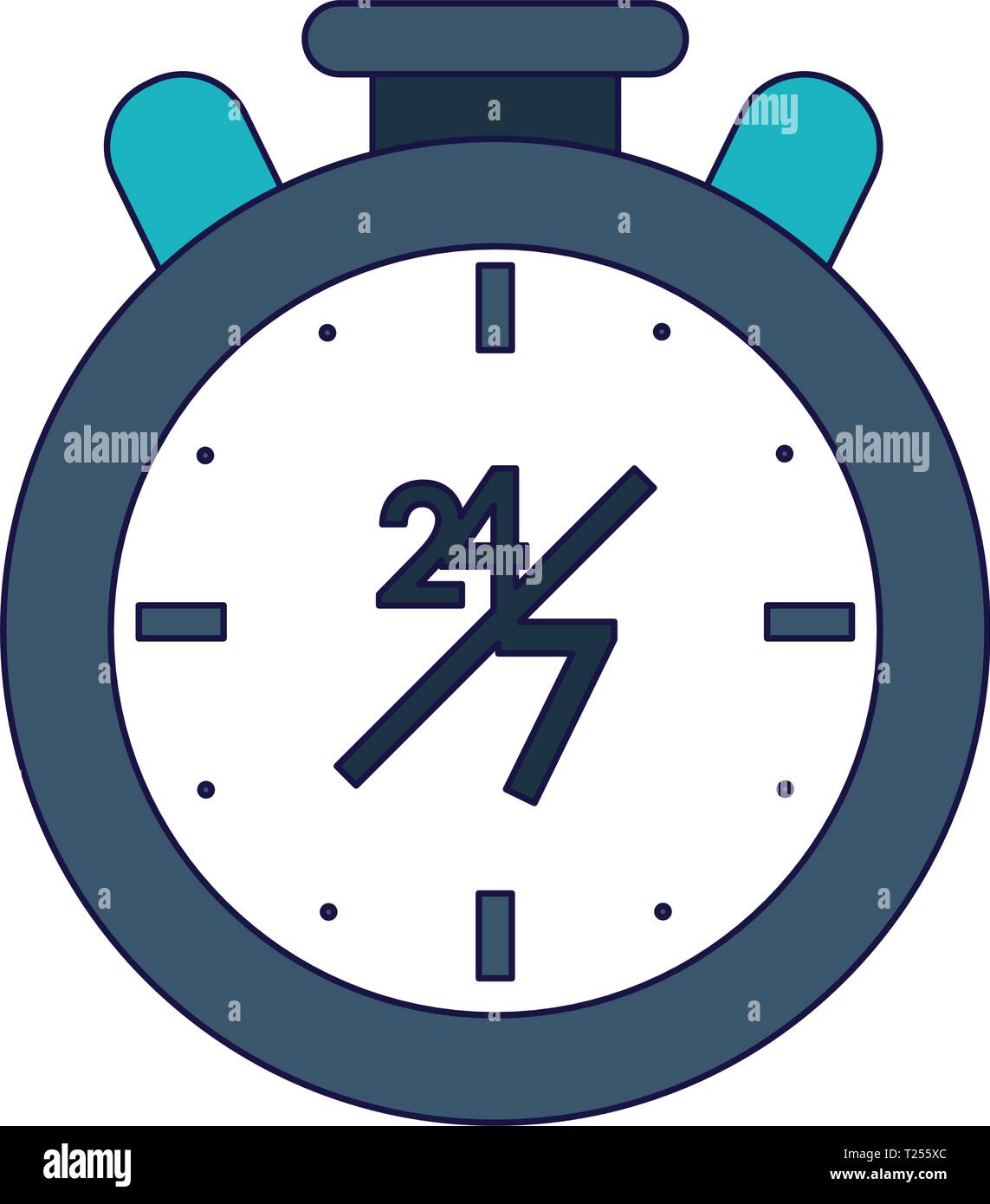 Twenty four seven time symbol blue lines Stock Vector Image & Art - Alamy