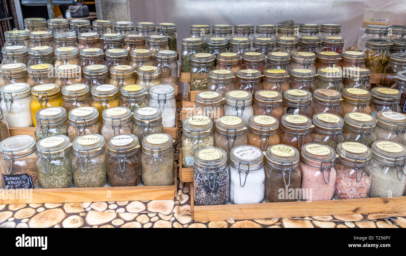 Zutphen, the Netherlands - March 28, 2019: Different kinds of herbs in ...