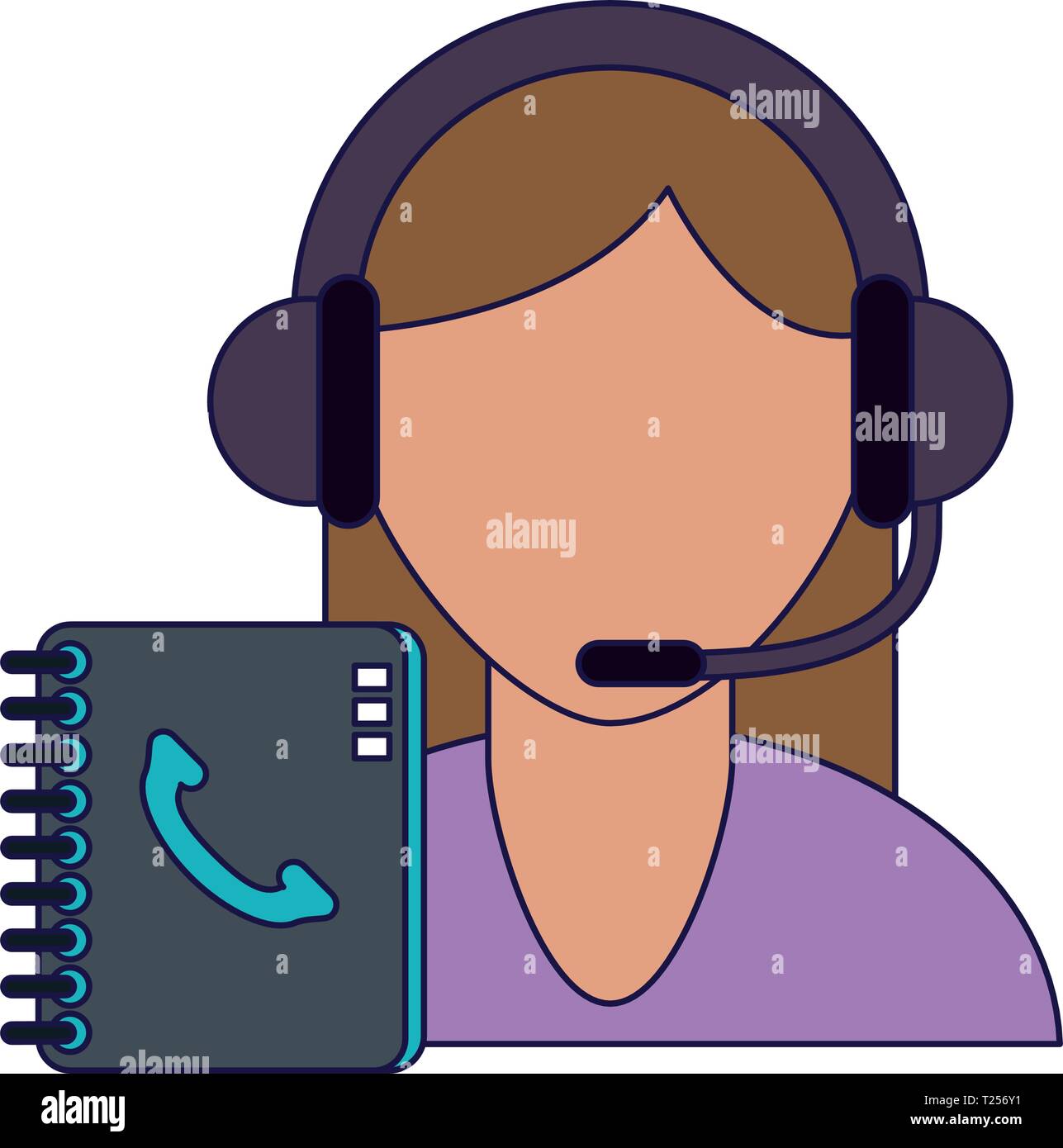 Call center customer service blue lines Stock Vector Image & Art - Alamy
