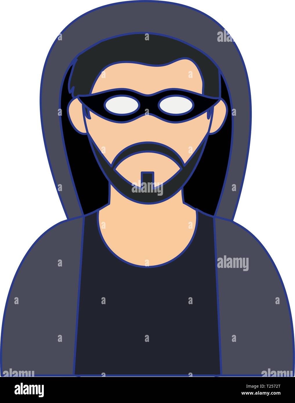Hacker with mask avatar blue lines Stock Vector Image & Art - Alamy