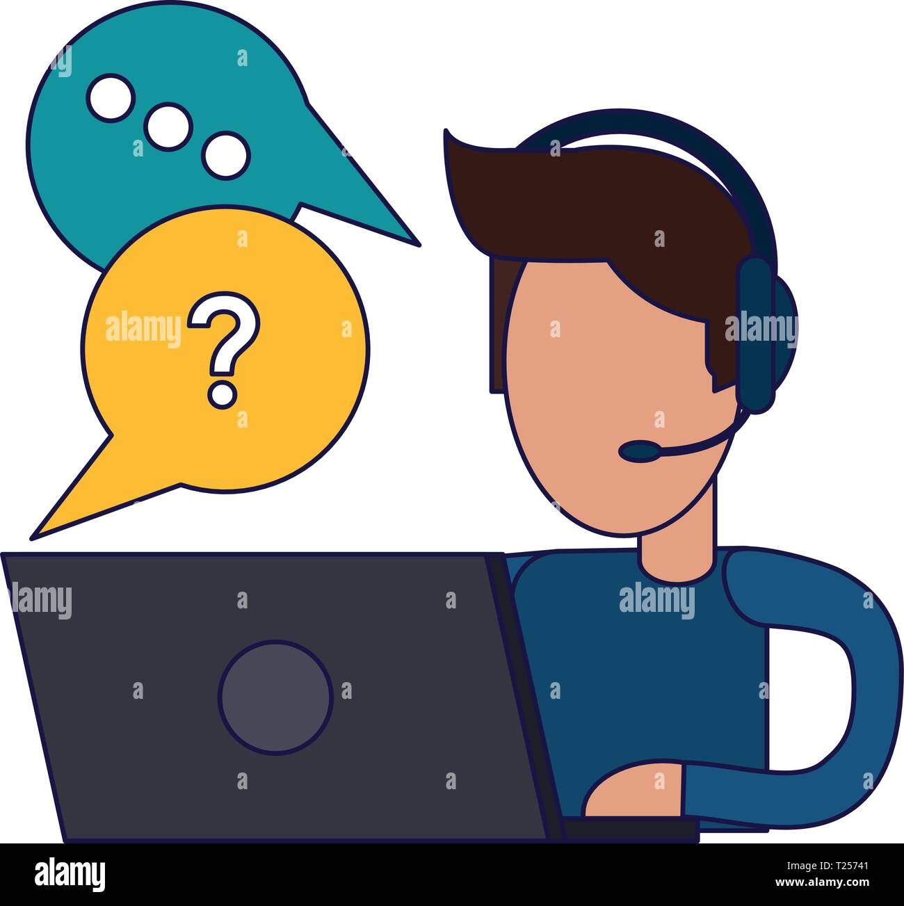 Call center customer service blue lines Stock Vector Image & Art - Alamy