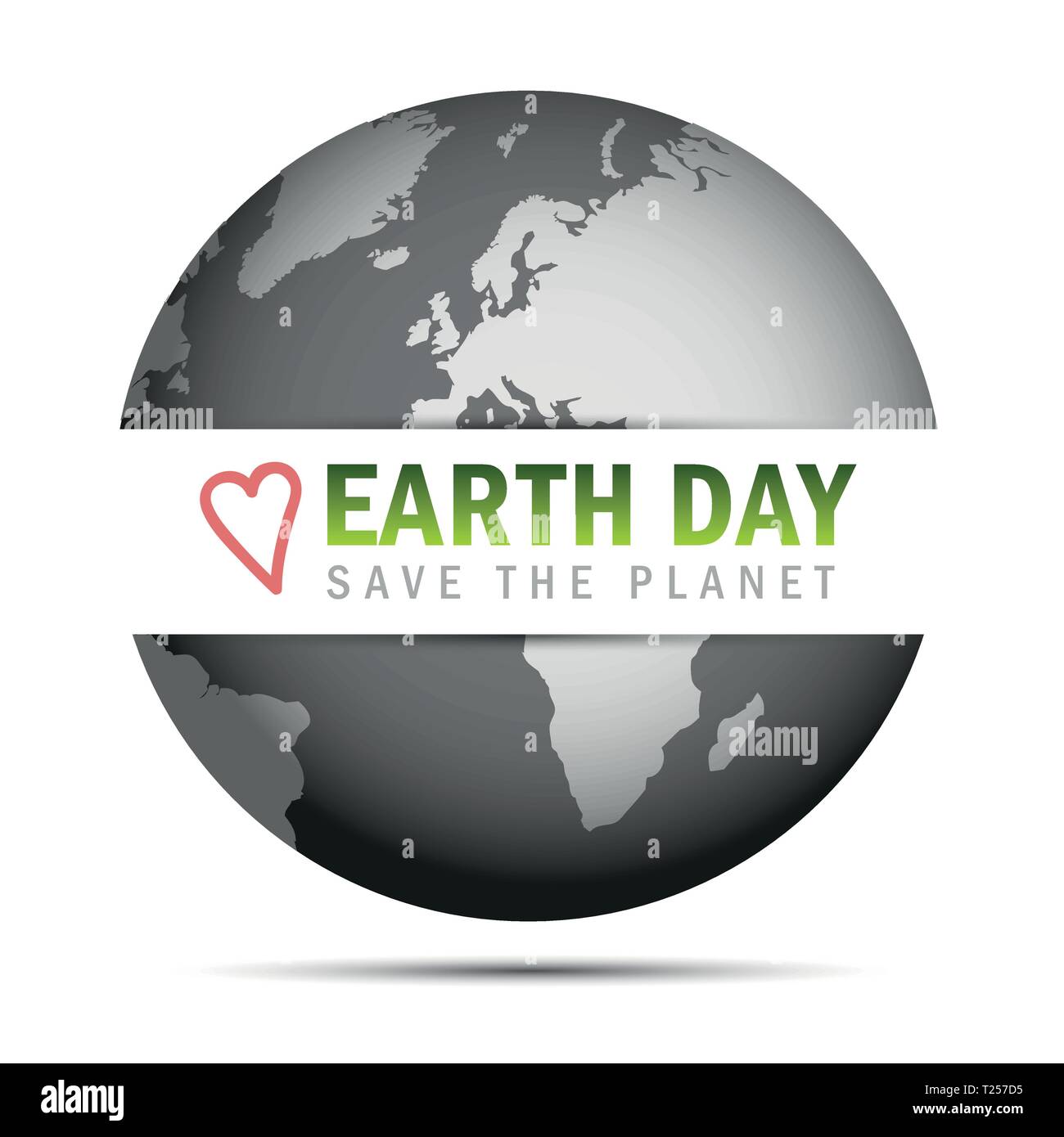 Earth Day Save The Planet Label And Globe Vector Illustration Eps10
