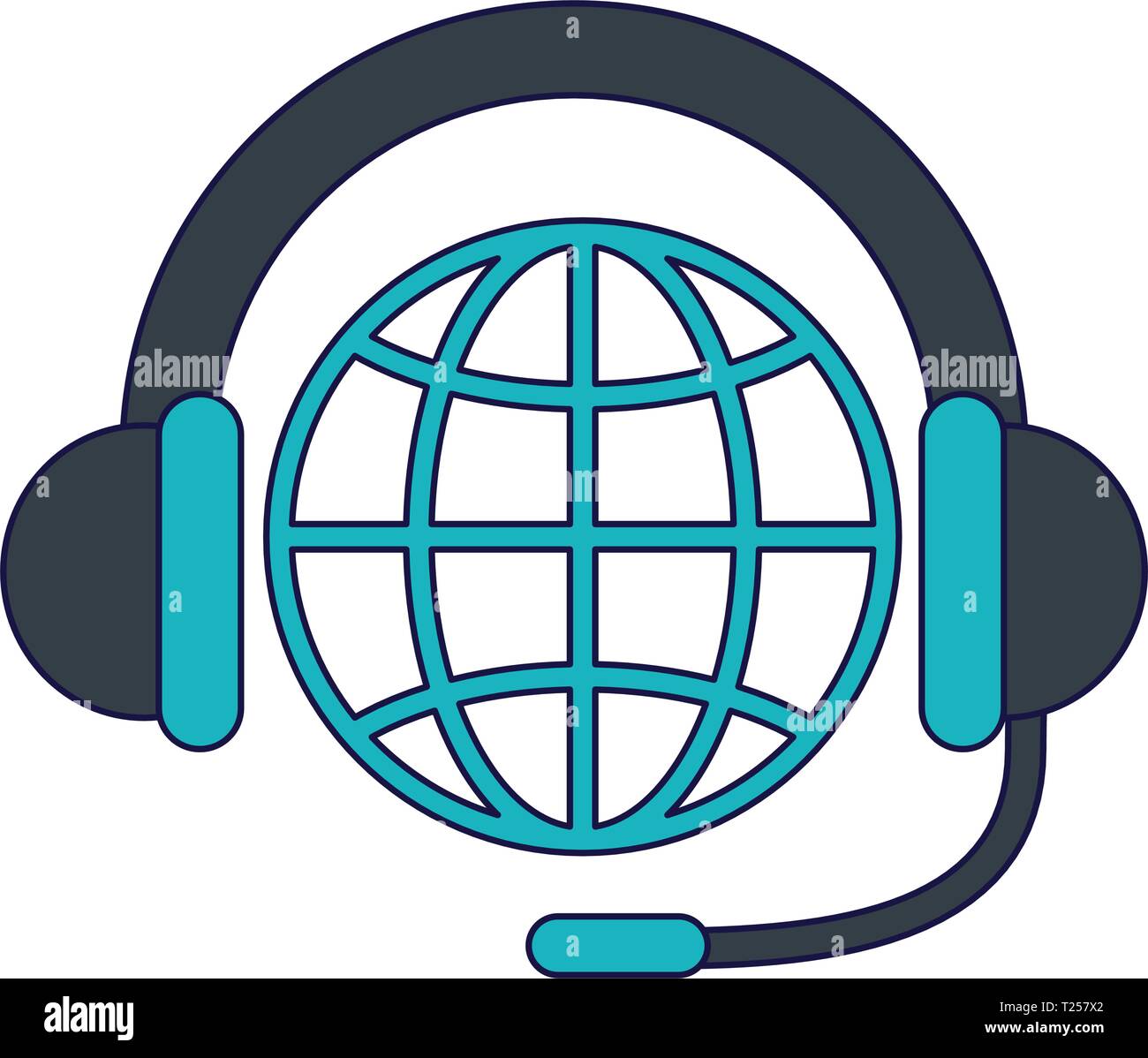 Technical support and customer service blue lines Stock Vector Image ...