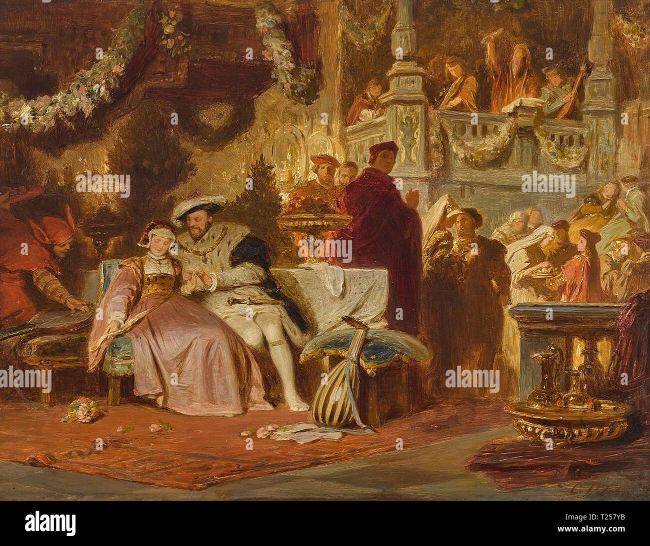 Portrait from Henry VIII's Tudor Court Stock Photo - Alamy