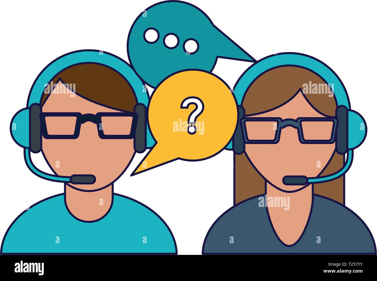 Call center customer service blue lines Stock Vector Image & Art - Alamy
