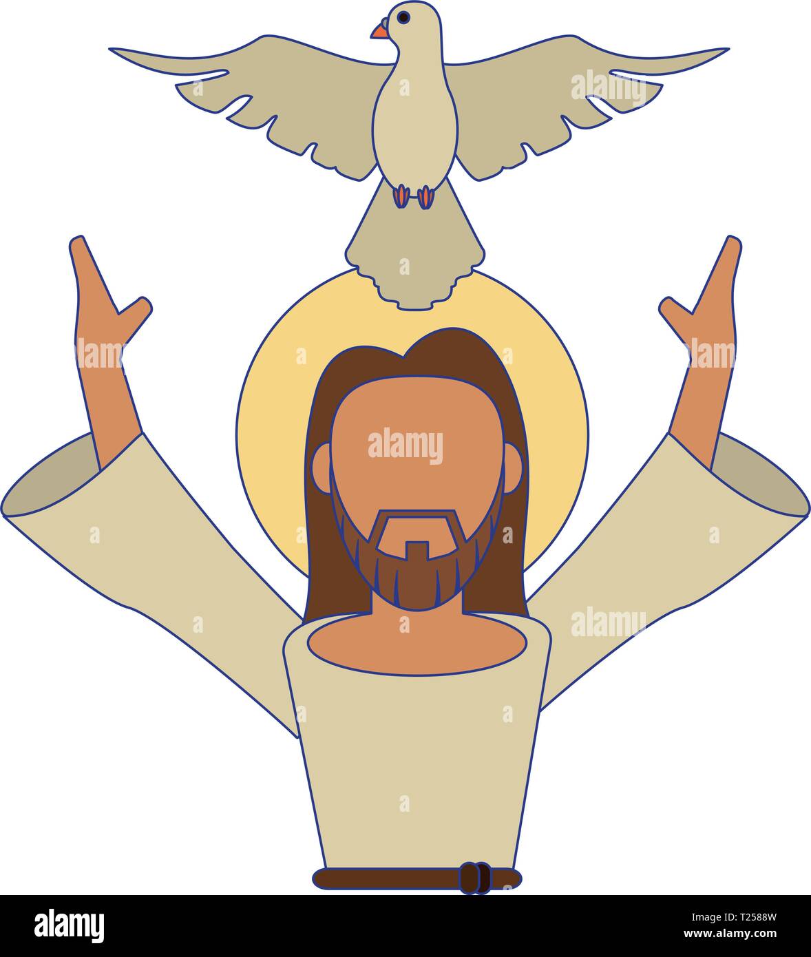 jesuschrist man cartoon blue lines faceless Stock Vector Image & Art ...