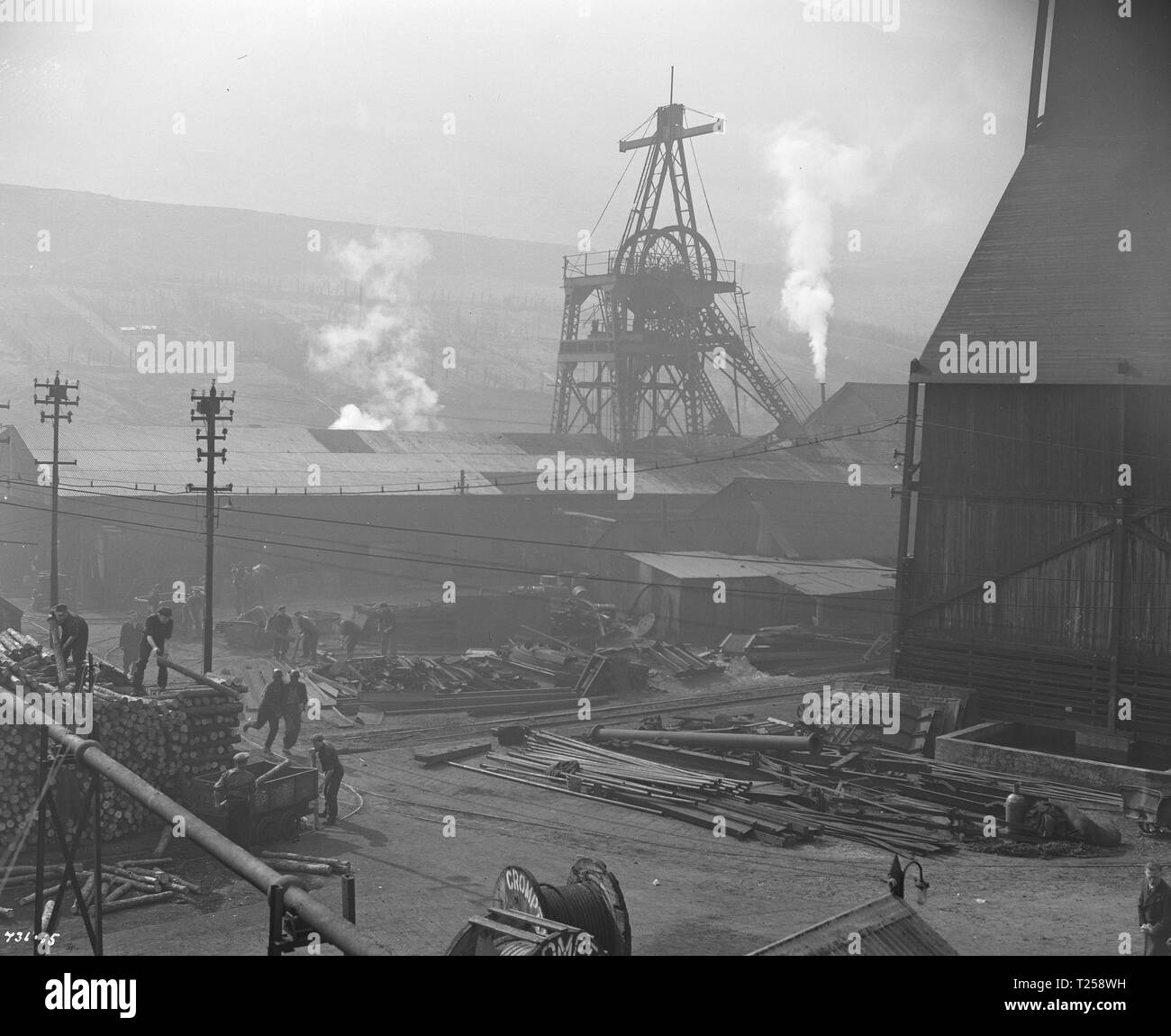 Colliery pit head Black and White Stock Photos & Images - Alamy