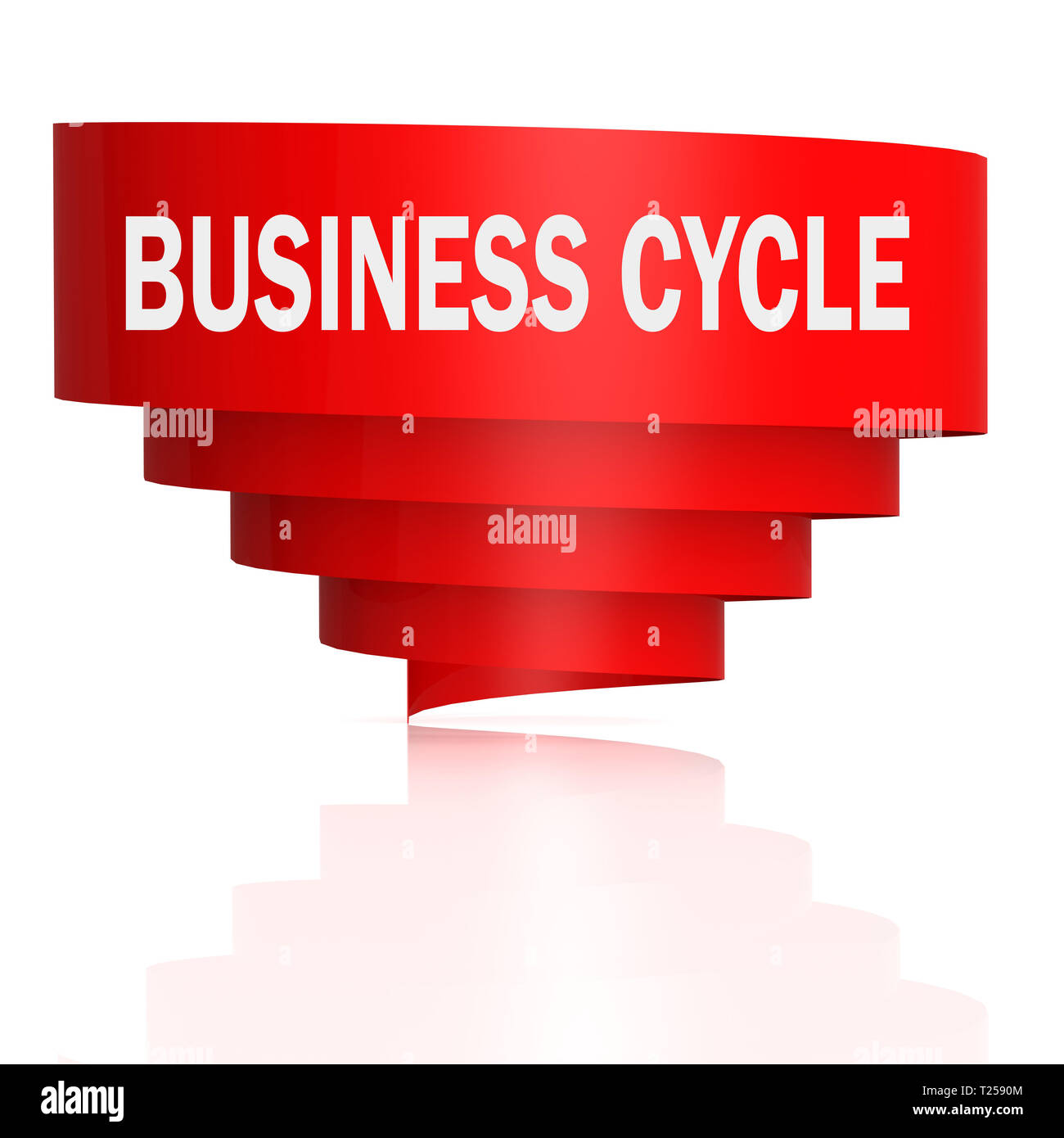 Business cycle word with curve banner, 3D rendering Stock Photo - Alamy