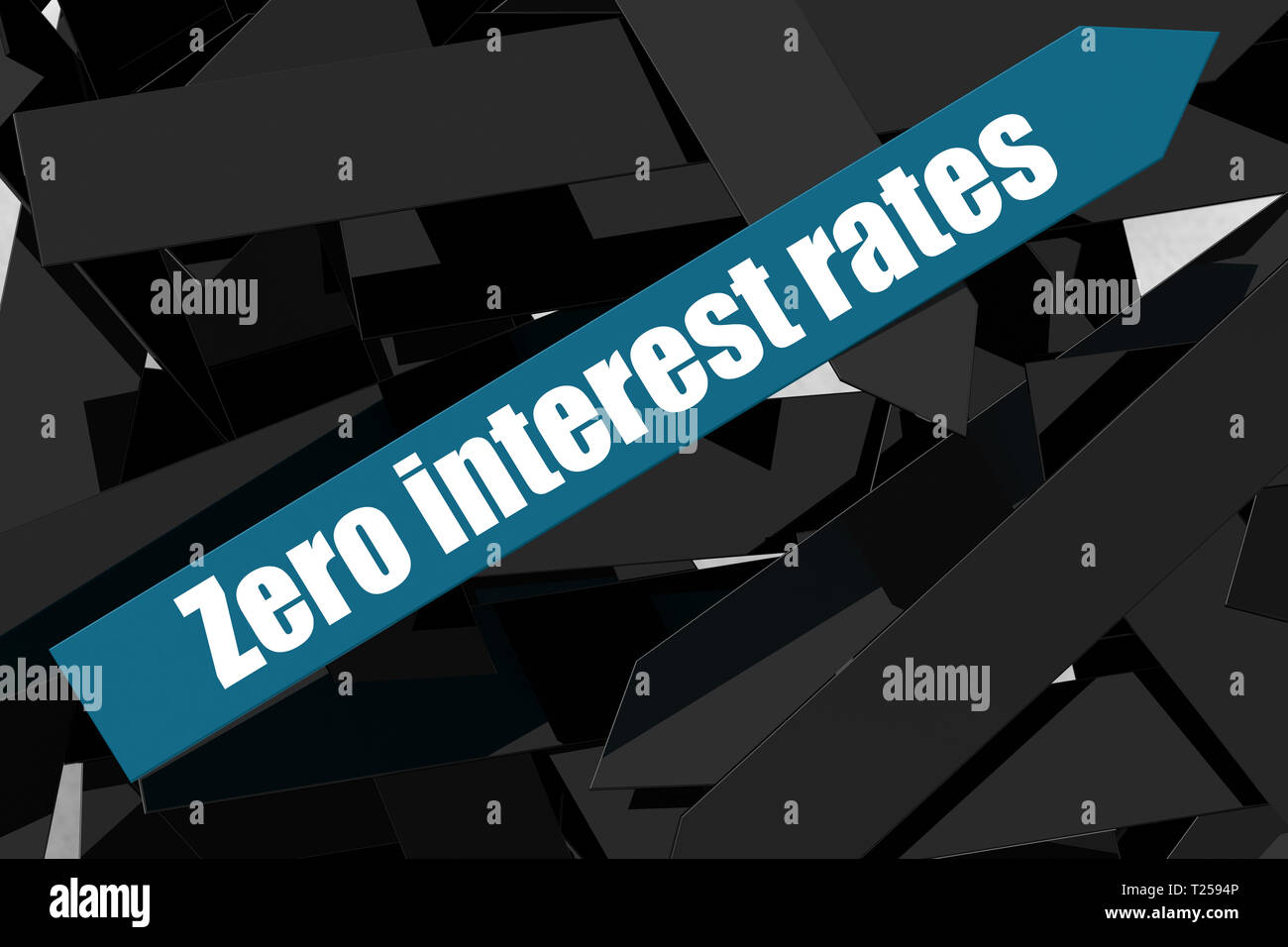 Zero interest rates word on the blue arrow, 3D rendering Stock Photo ...
