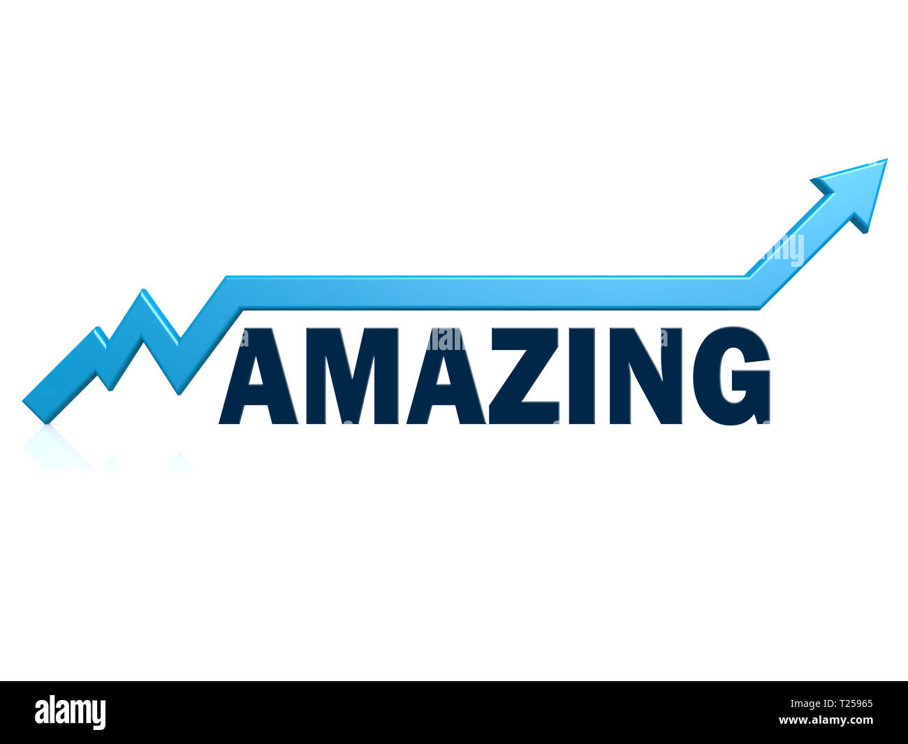 Amazing word with blue grow arrow, 3D rendering Stock Photo - Alamy