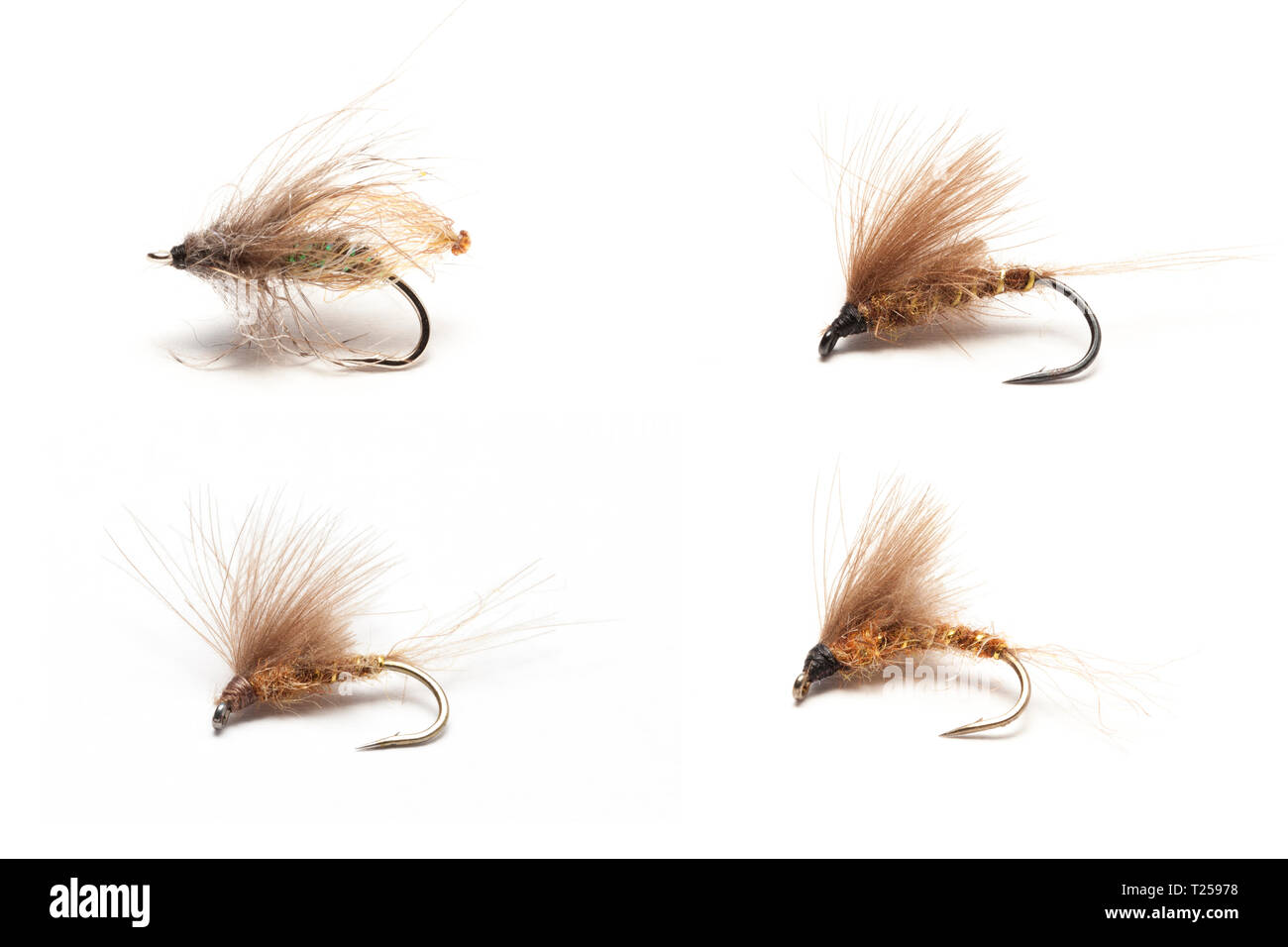fly fishinig, fly tying hooks close up Stock Photo - Alamy