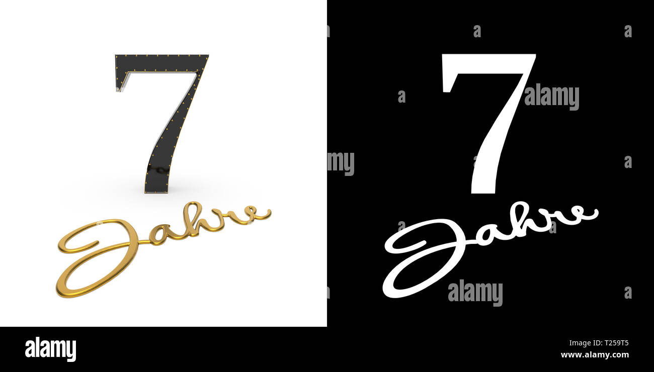 German golden number seven years (number 7 years) and the inscription ...