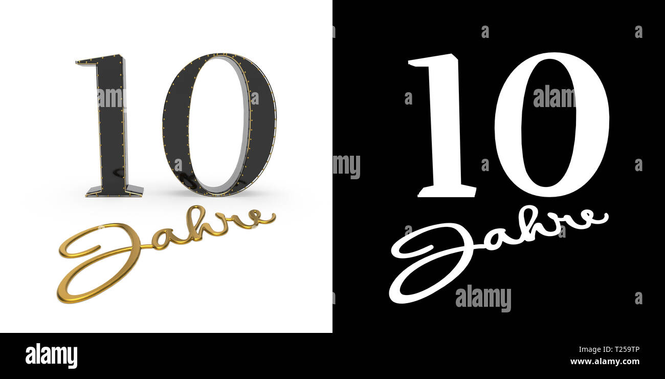 German golden number ten years (number 10 years) and the inscription ...