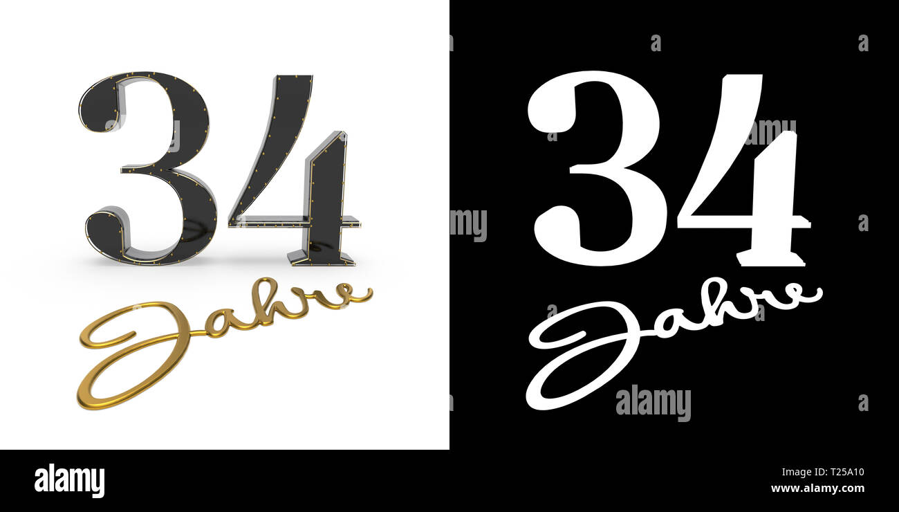 3d number 34 hi-res stock photography and images - Alamy