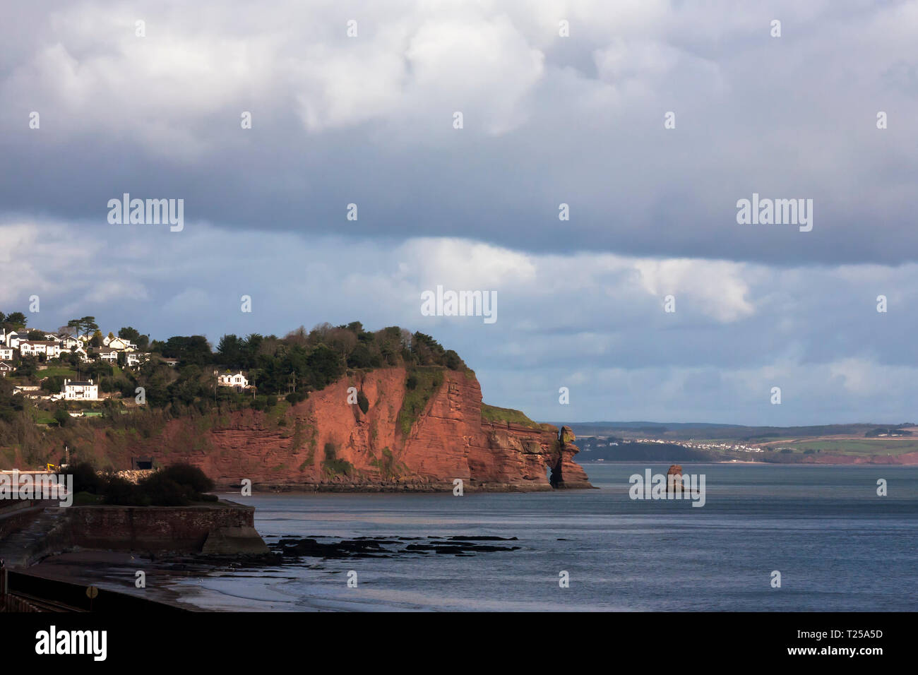 Hole Head, the Parson and Clerk Rocks, and houses in Holcombe ...