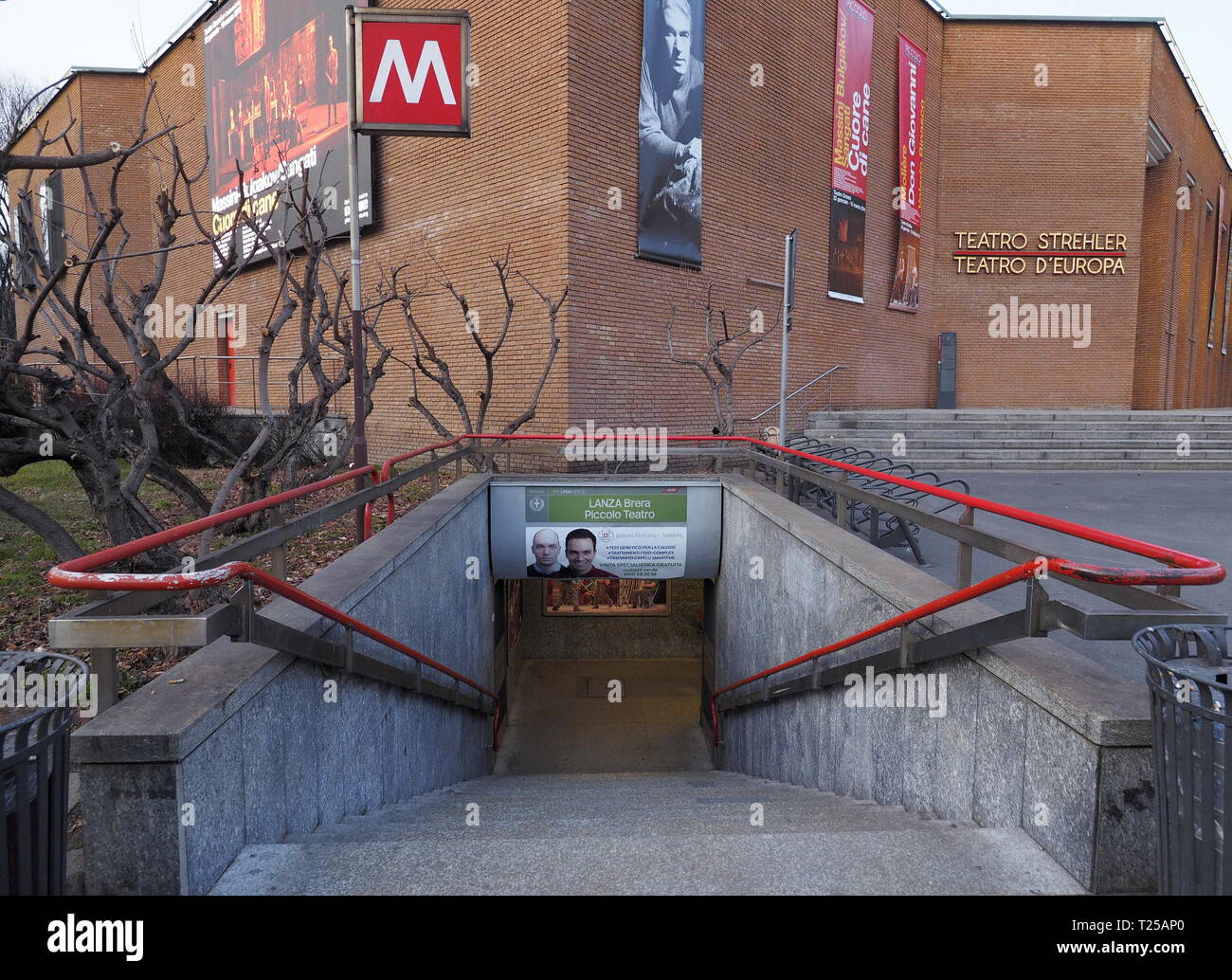 MILANO, Italy. 29 January 2019: Entrance to Lanza metro station in ...