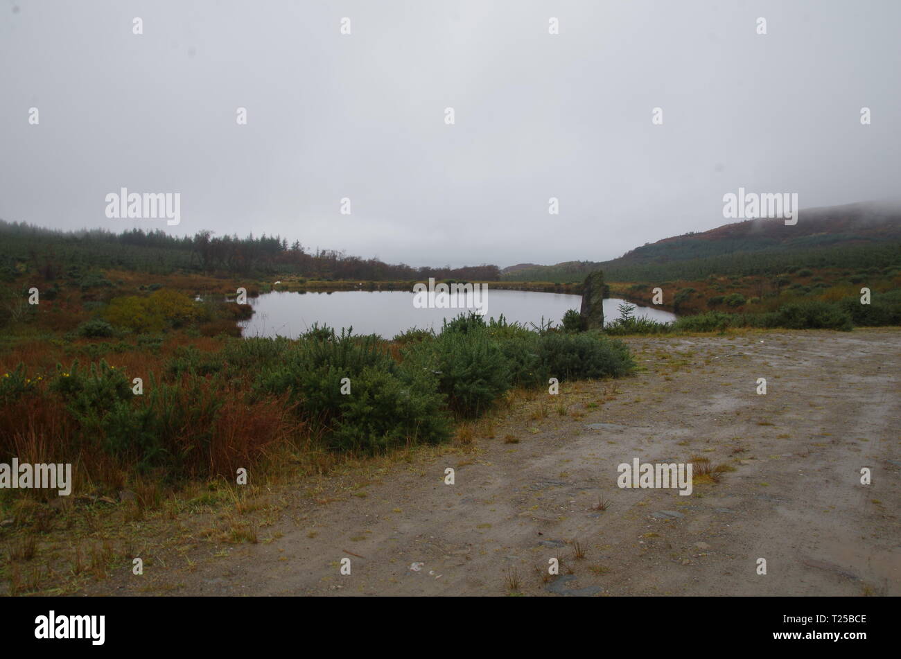 Standing stone. Loch Asgog. The Loch Lomond and Cowal Way. Cowal ...