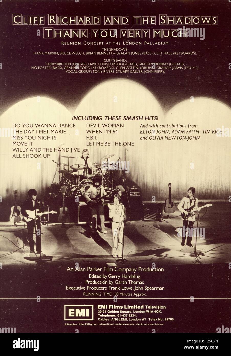 Cliff Richard and the Shadows, Thank You Very Much concert (1978) Film ...