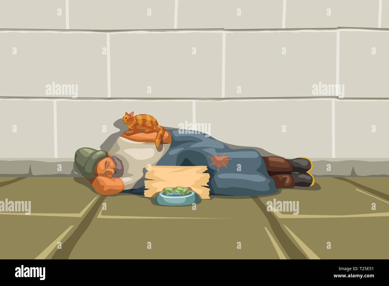 Cold and homeless Stock Vector Images - Alamy