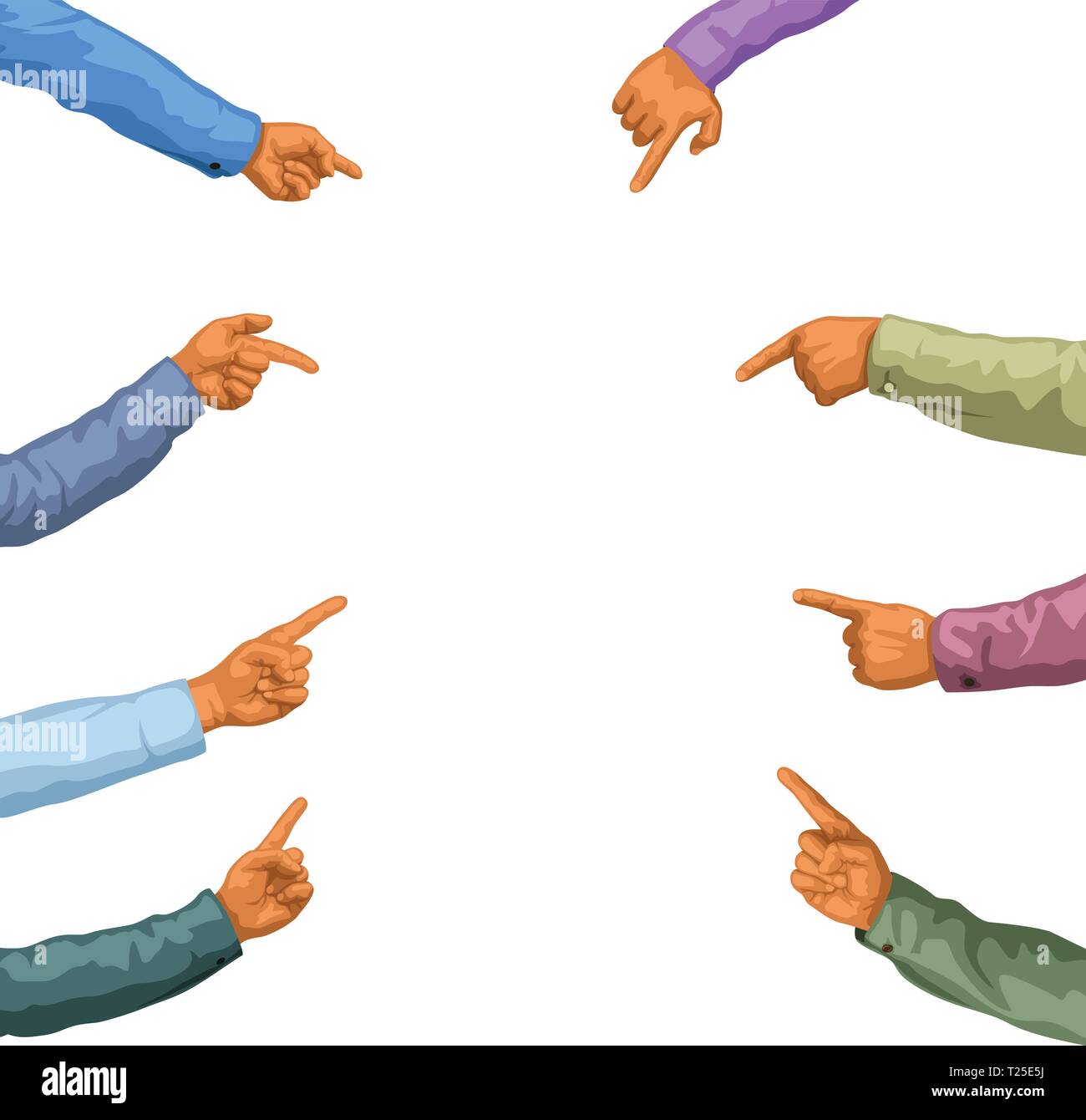 hands pointing on white Stock Vector Image & Art - Alamy