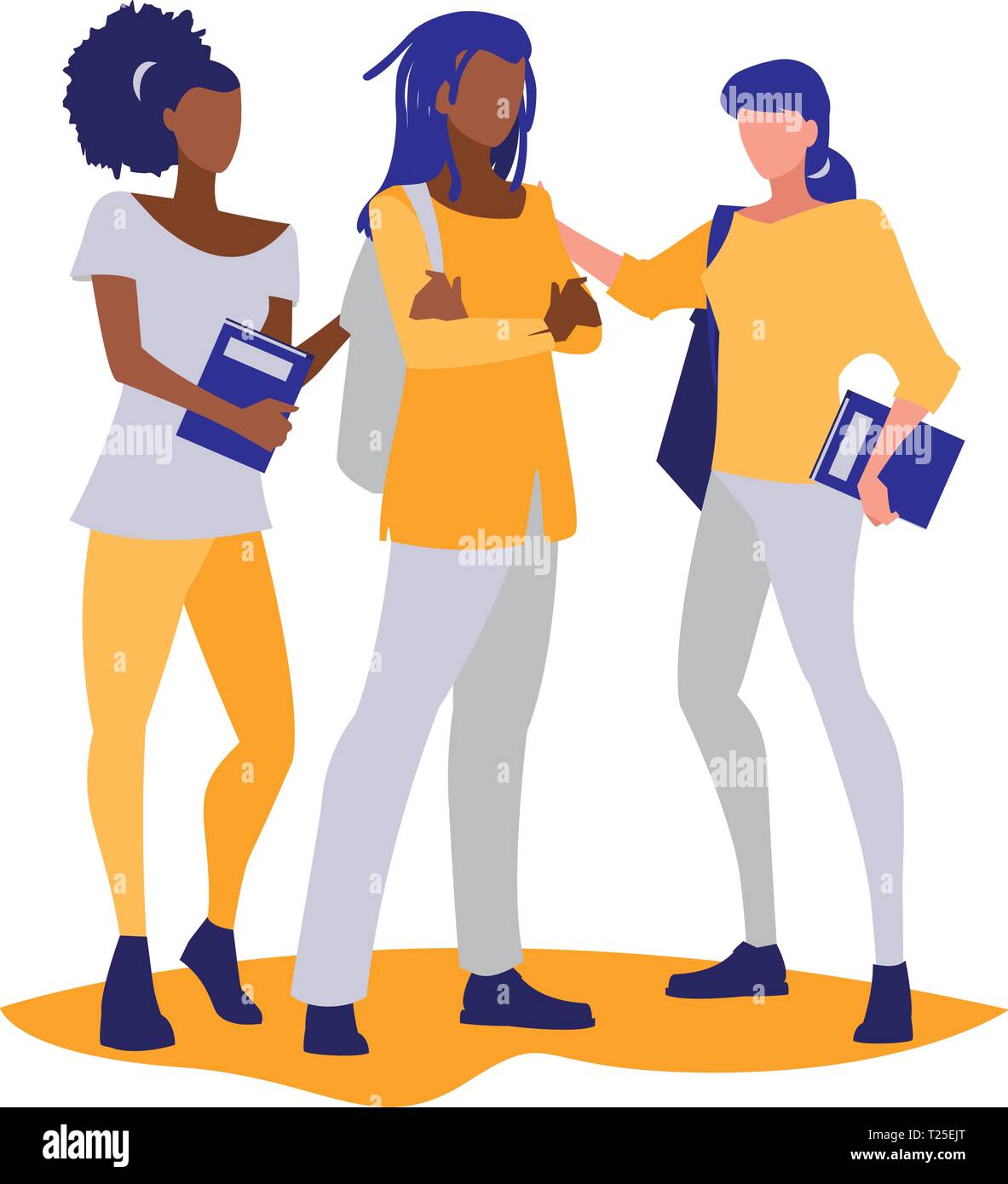 young group of students modeling vector illustration design Stock ...