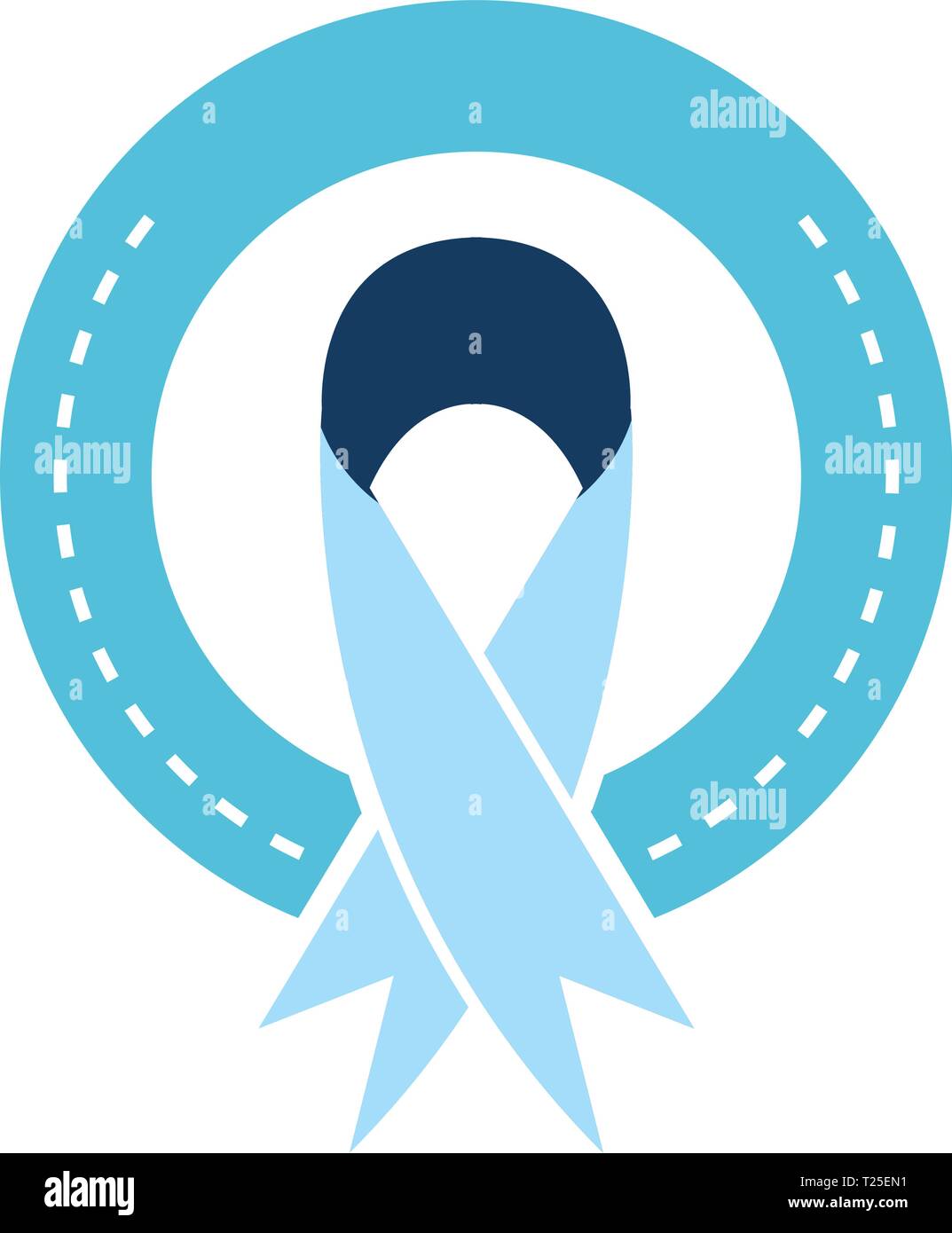 blue ribbon sticker autism awareness day vector illustration Stock ...