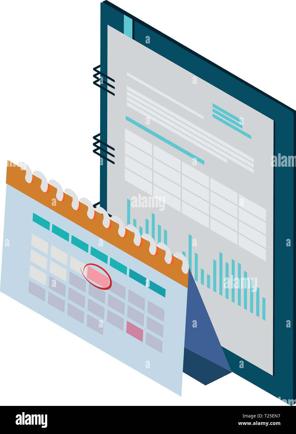 office notepad with calendar vector illustration design Stock Vector ...