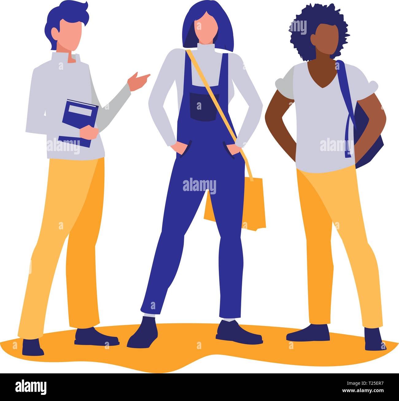 young group of students modeling vector illustration design Stock ...