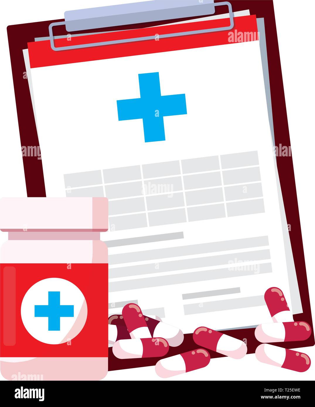 medical order checklist and medicine icons vector illustration design ...