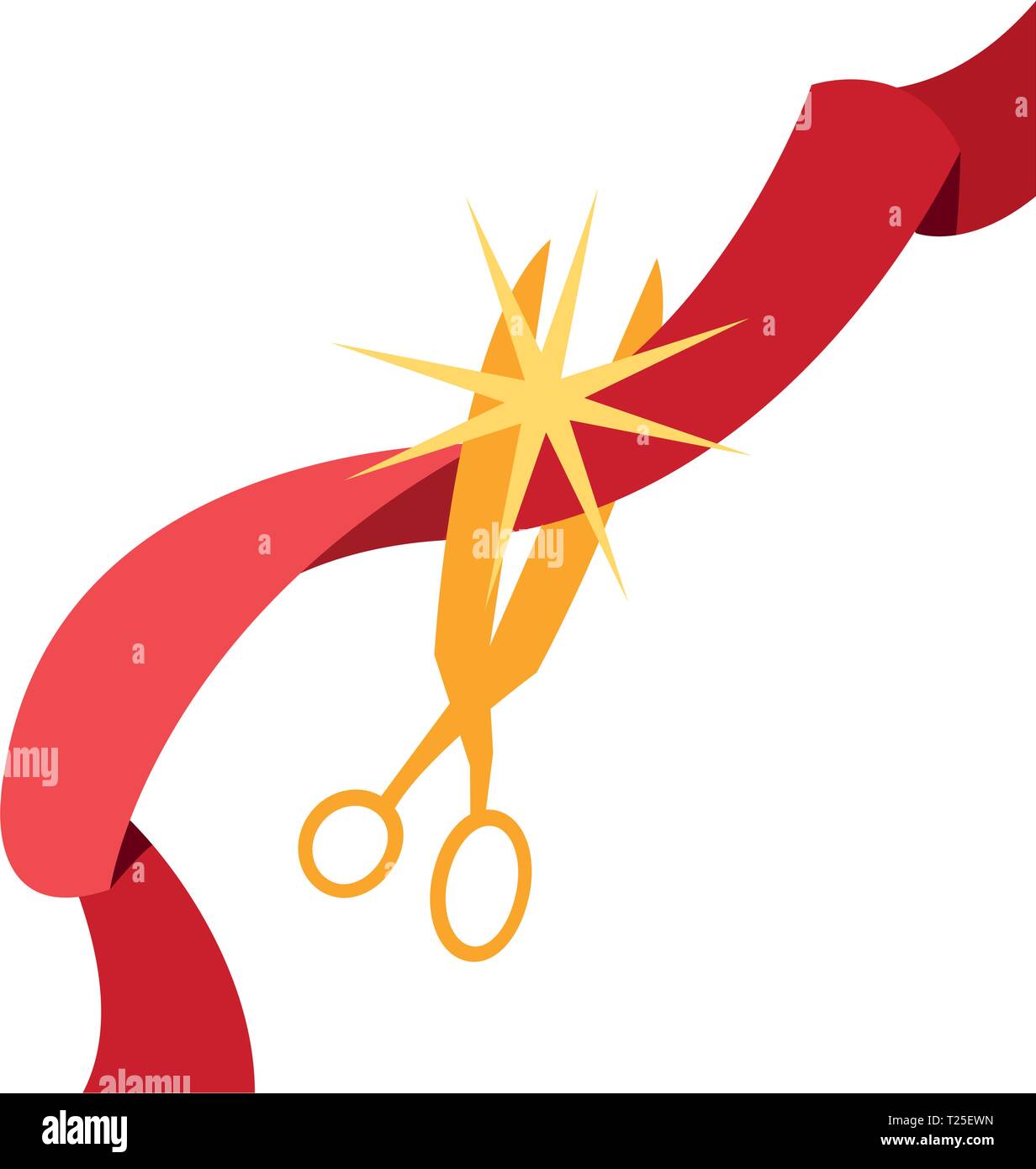 scissors cutting ribbon white background vector illustration Stock ...