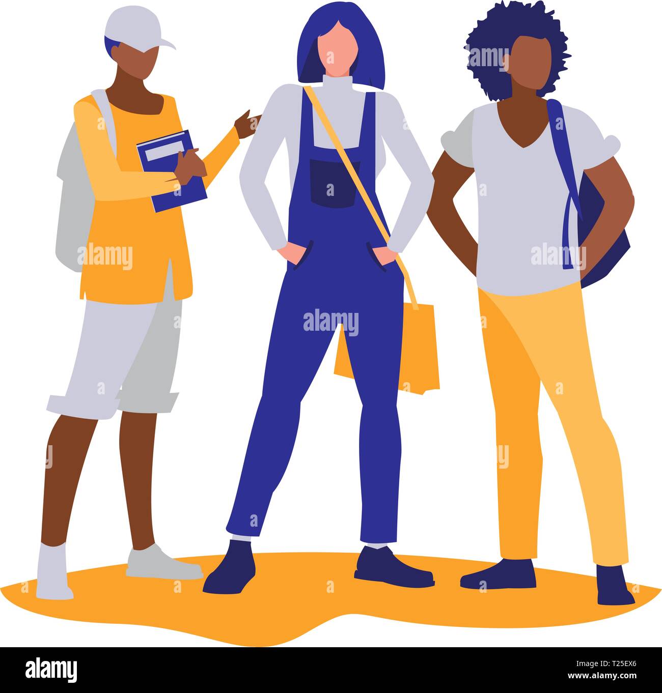 young group of students modeling vector illustration design Stock ...