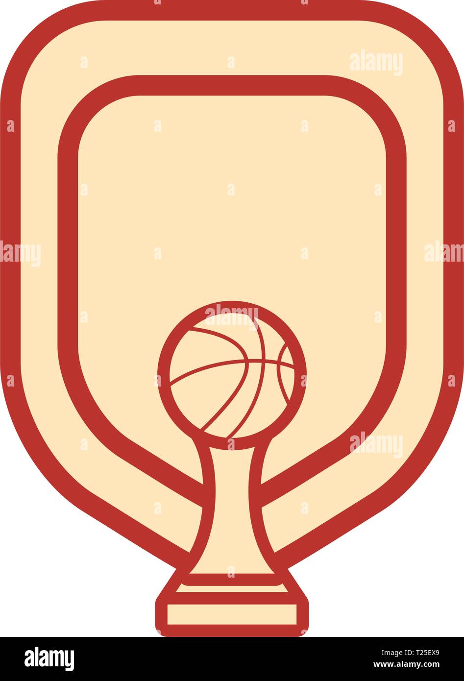 trophy ball basketball sport award vector illustration Stock Vector ...