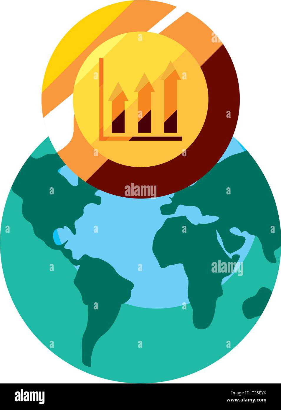 world coin graph report business vector illustration Stock Vector Image ...