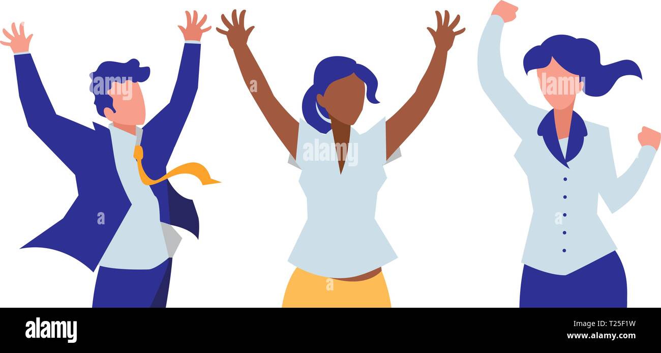 elegant business people celebrating characters vector illustration ...