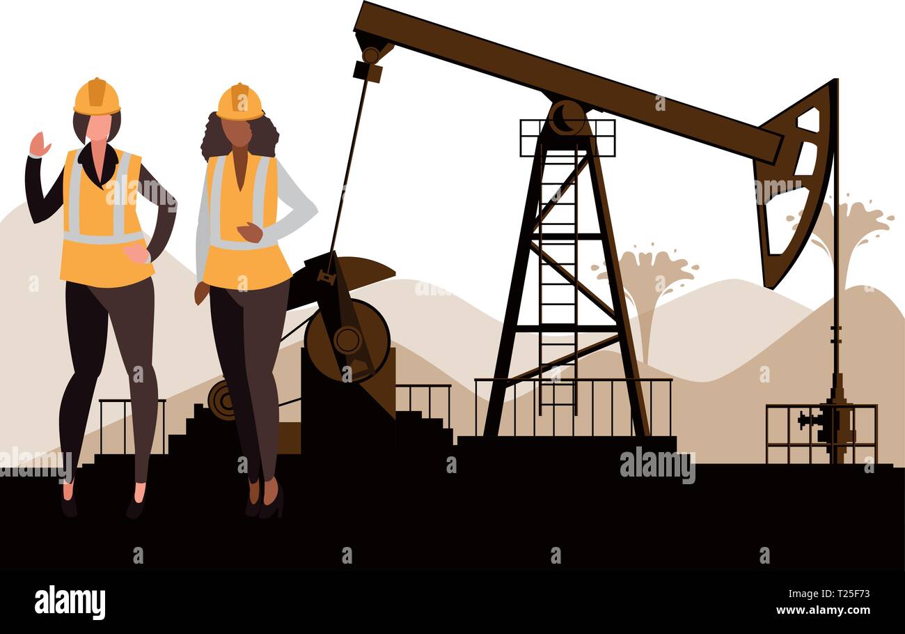 oil industry workers avatars characters vector illustration design ...