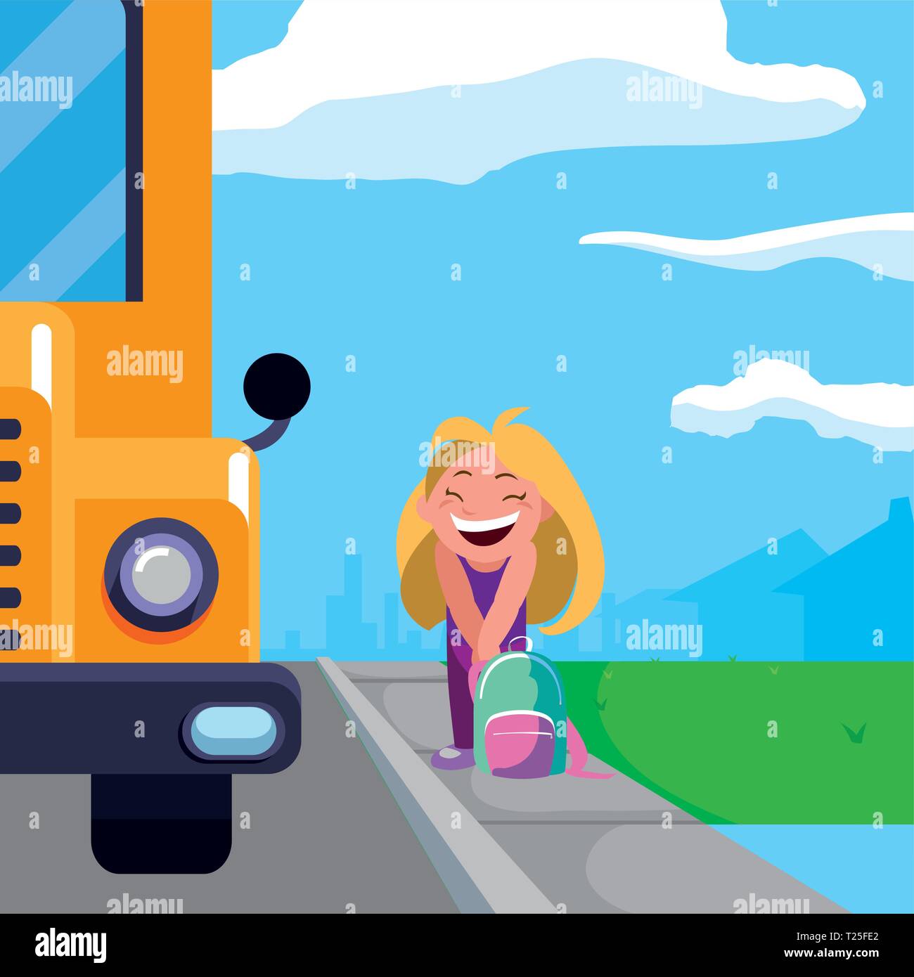 Lady at bus stop Stock Vector Images - Alamy