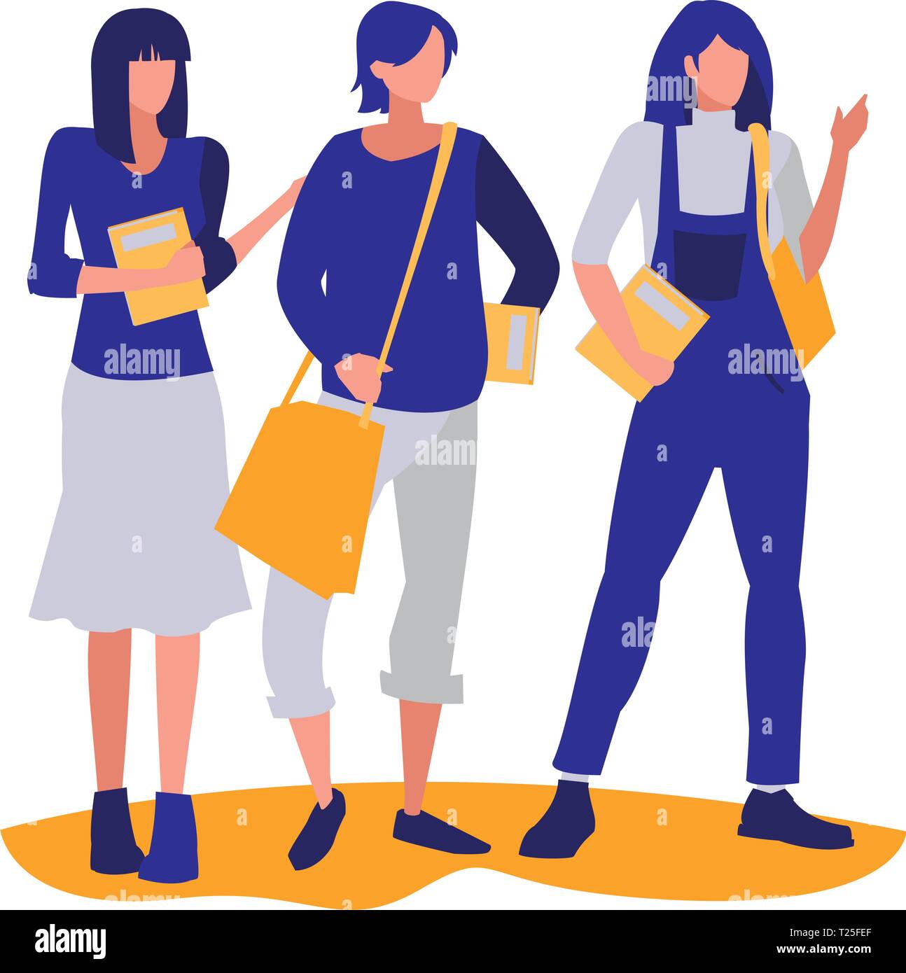 young group of students modeling vector illustration design Stock ...