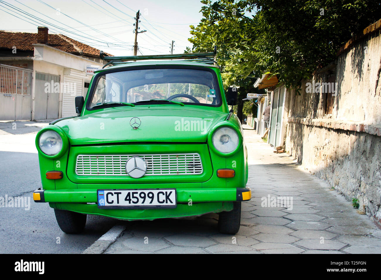 Trabant with Mercedes sign, Bulgaria Stock Photo - Alamy