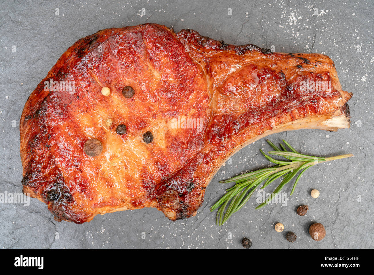 Grilled pork steak Stock Photo - Alamy