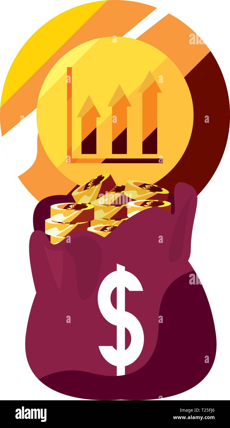 money bag coins currency saving vector illustration Stock Vector Image & Art - Alamy