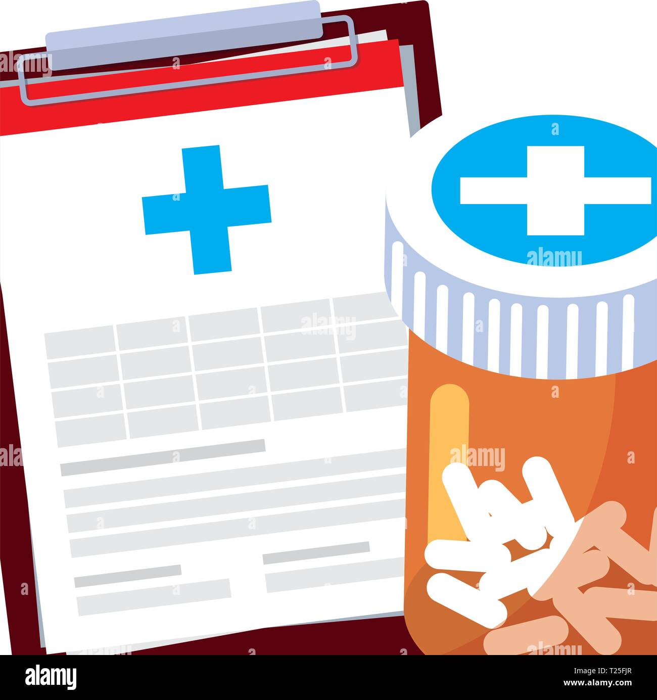medical order checklist and medicine icons vector illustration design ...