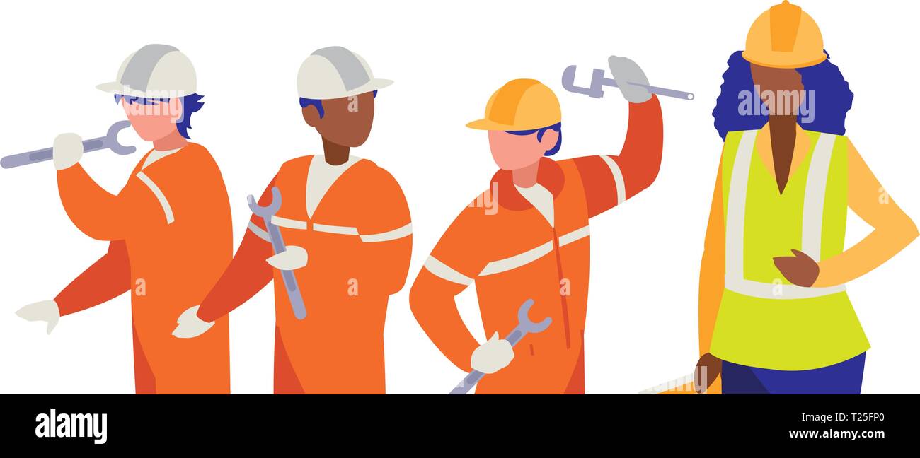 group of builders working vector illustration design Stock Vector Image ...